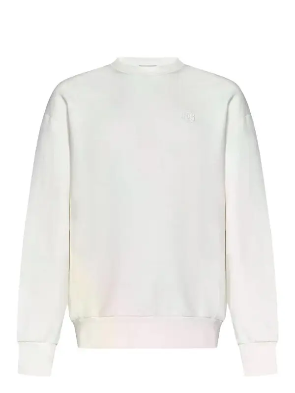STATE OF ORDER Embroidered Ribbed Crew Neck Sweater - White
