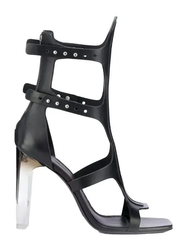 Rick Owens 110mm Spartans Leather Zip-fastening Pumps - _990d Black