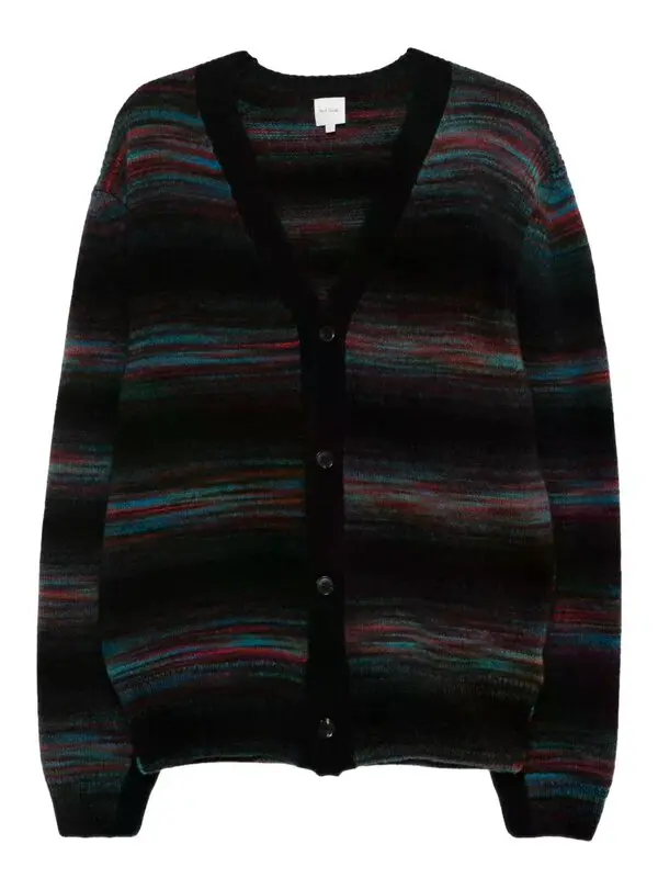 Paul Smith Striped Button Cardigan - Black