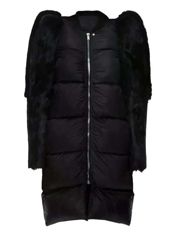 Rick Owens Fur-trimmed Quilted Coat - Black