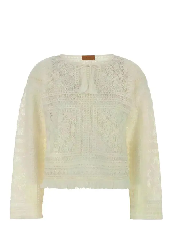 Alanui Crochet Fringed Sweater - White