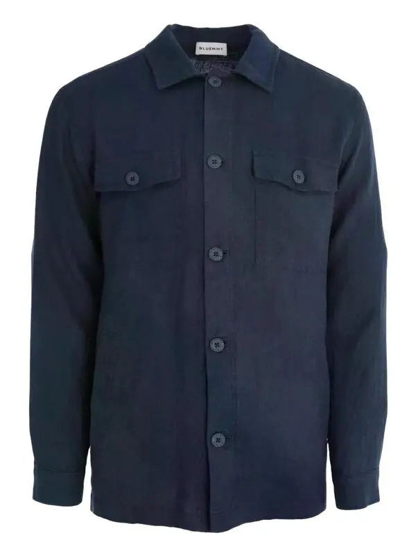 BLUEMINT Double-pocket Linen Shirt - Blue