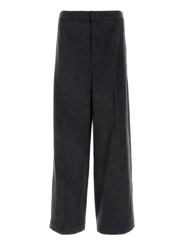 JIL SANDER Flannel Wool Trousers - Grey