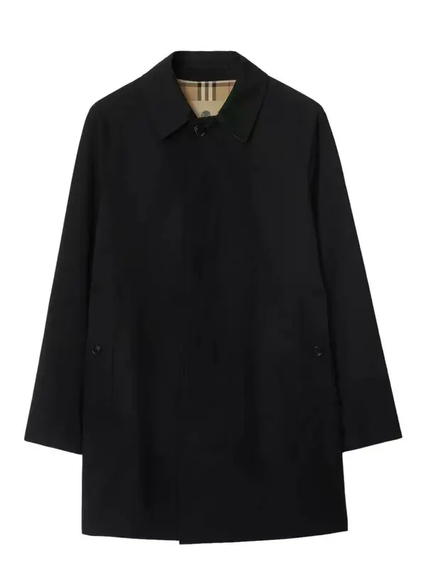 Burberry Raglan-sleeve Button Trench Coat - Black