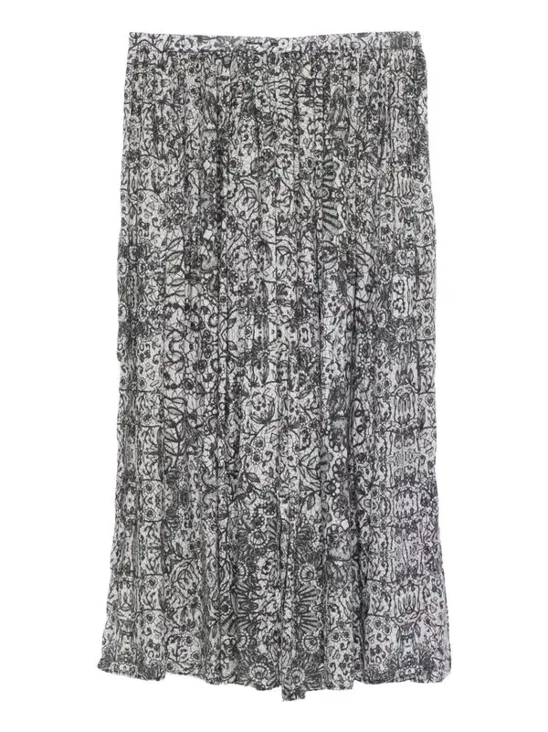 Faliero Sarti Pleated Floral-print Skirt - Black