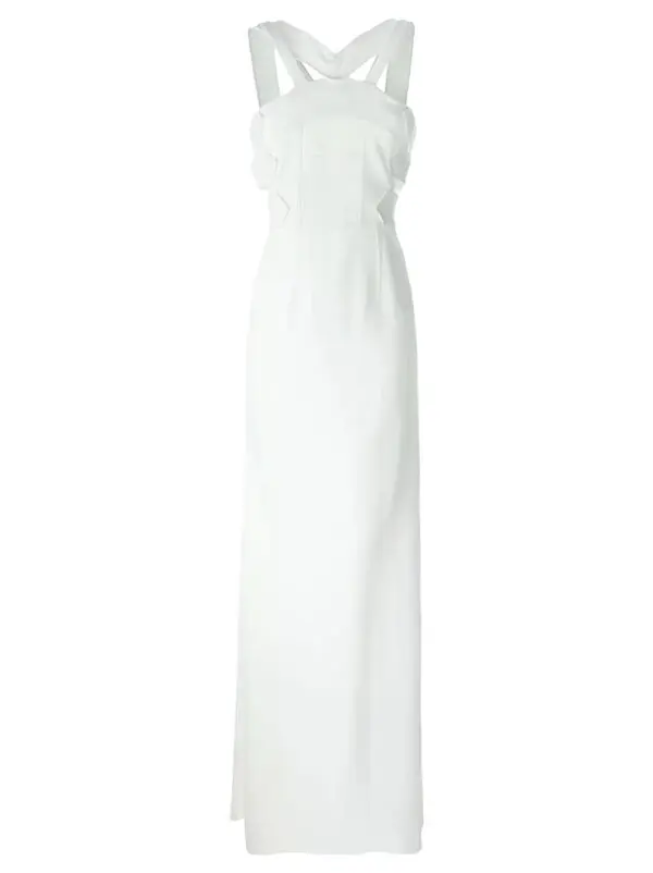 Roland Mouret Halterneck Silk Dress - White