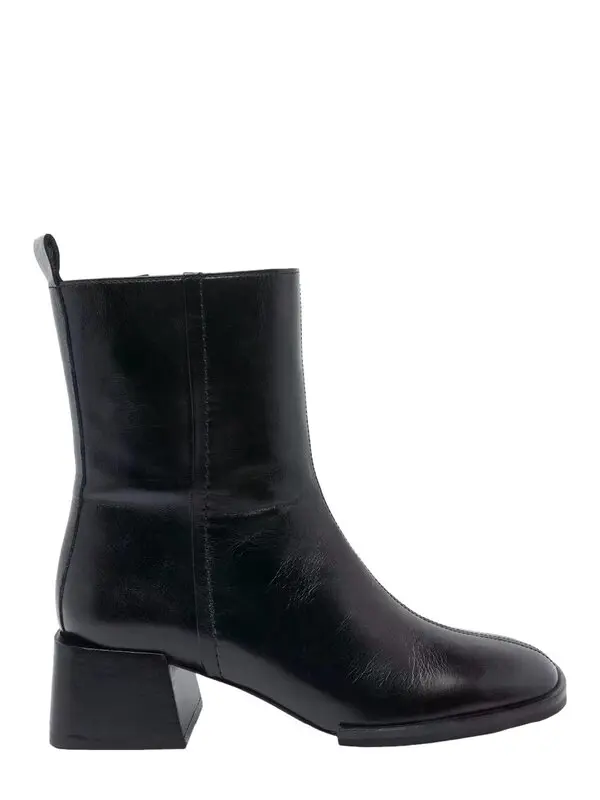 POEVE 50mm Leather Ankle Boots - Black