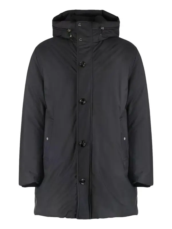 MOORER Hooded Padded Parka - Black