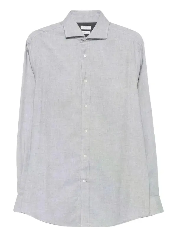 Brunello Cucinelli Long-sleeve Button-down Shirt - Grey