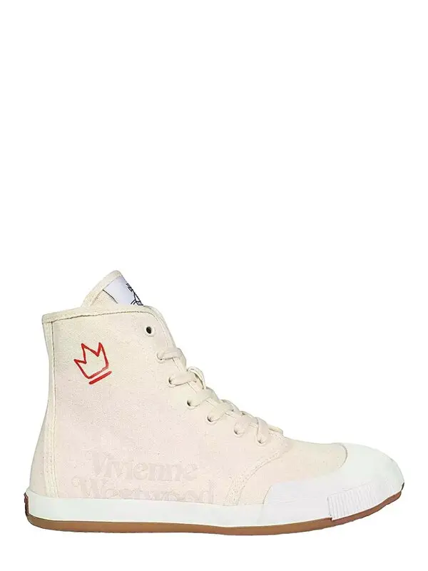 VIVIENNE WESTWOOD Crown Logo High-top Trainers - White