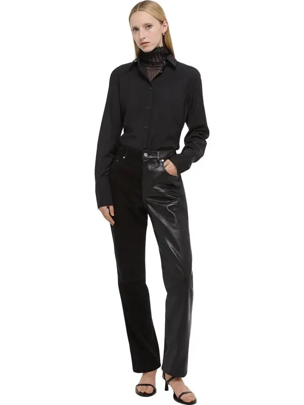 Helmut Lang Bisected Leather Pants - Black