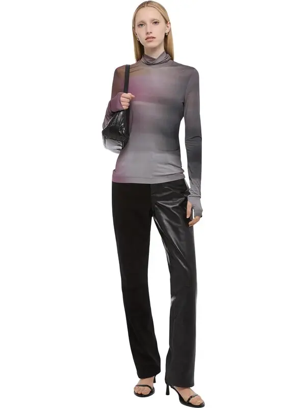 Helmut Lang Printed Turtleneck - Purple Multi