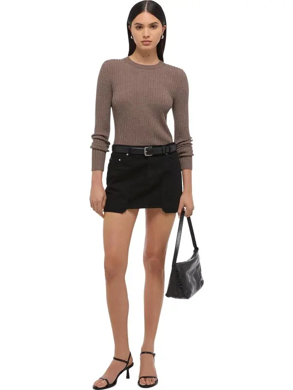 Helmut Lang Carpenter Mini Skirt - Rinsed Black