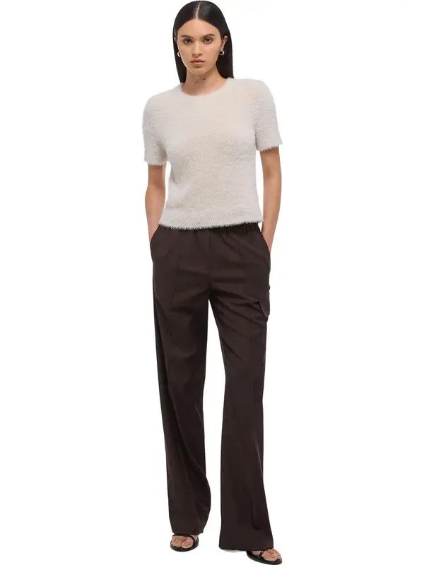 Helmut Lang Relaxed Fit Wool Cargo Trousers - Dark Chocolate