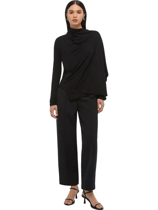 Helmut Lang Long-sleeve Scarf Top - Black