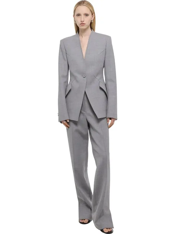 Helmut Lang Shawl Apex Blazer - Lt Grey Melange