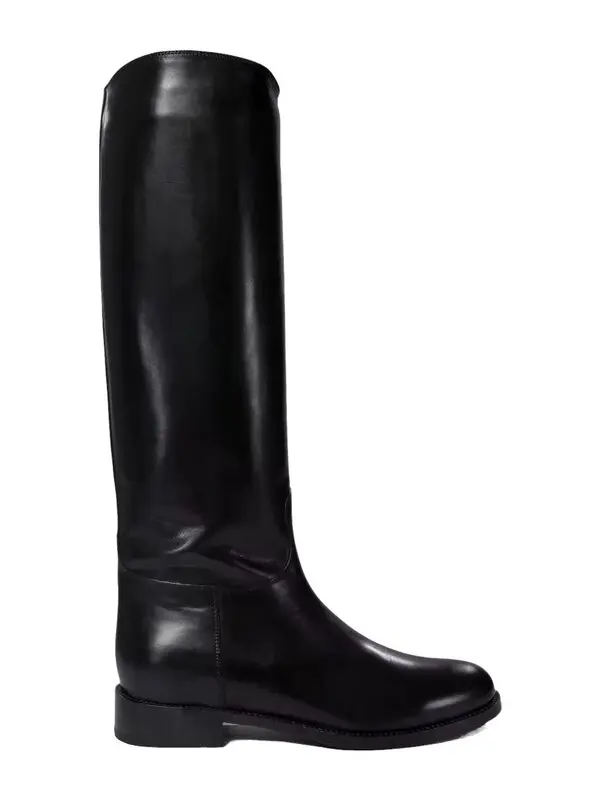 MARETTO Leather Knee High Boots - Black
