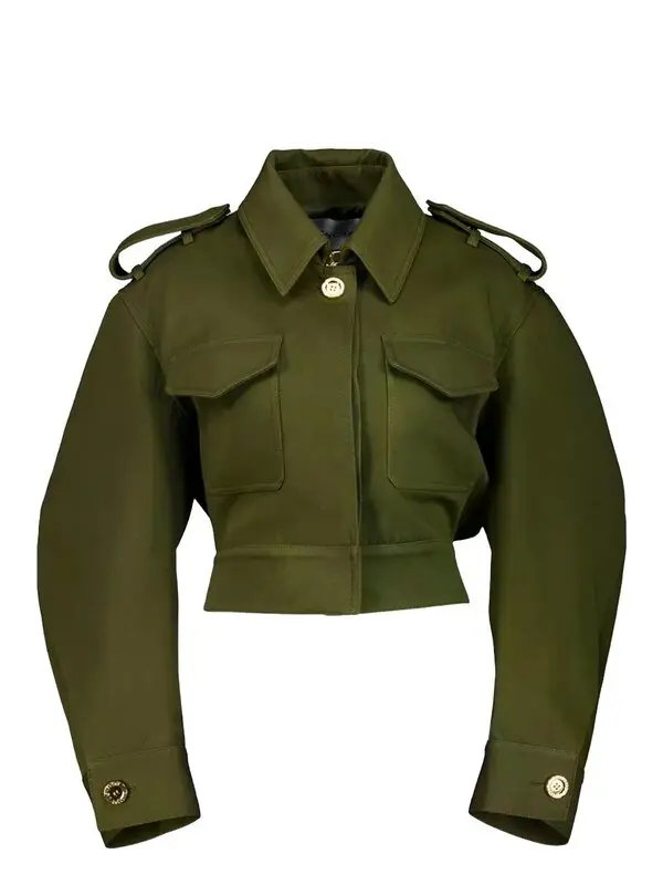 Givenchy Cropped Military Jacket - Green
