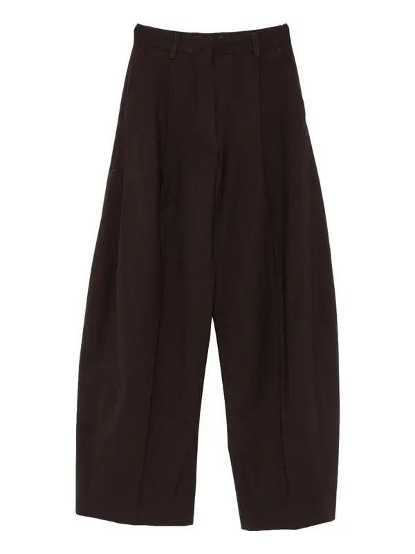 THE LATEST Billie Wool Blend Wide-leg Trousers - Brown