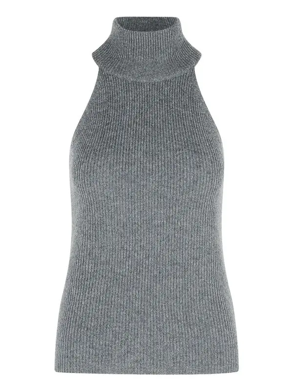 LISA YANG Freya Graphite Cashmere Top - Grey