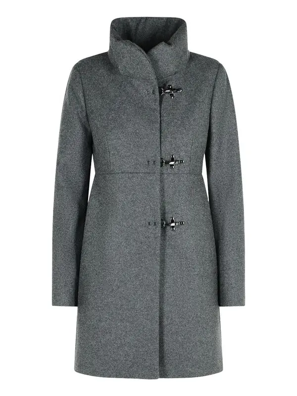 FAY Graphite Wool-blend Coat - Grey