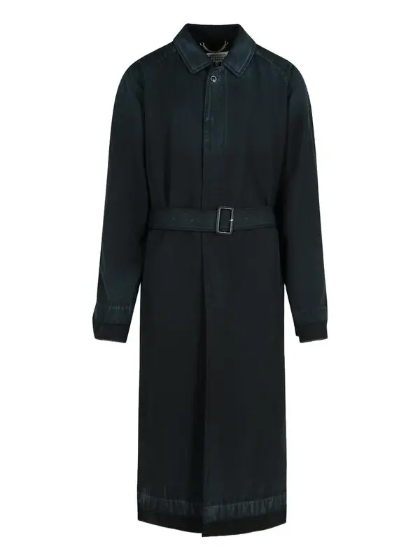 MAISON MARGIELA Virgin Wool Trench Coat - Black