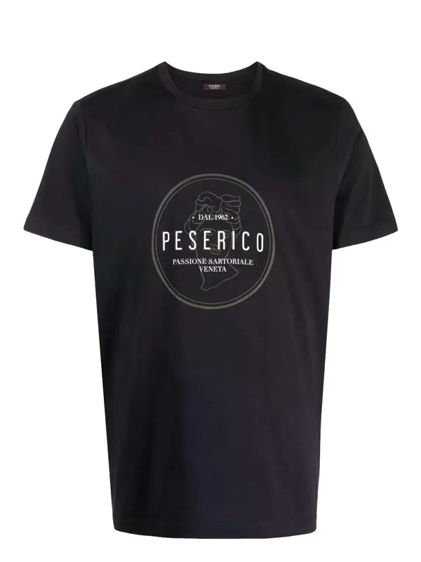 Peserico Logo-print Cotton T-shirt - Blue