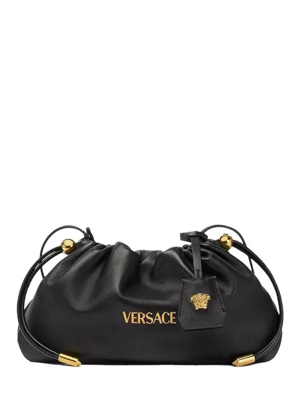 Versace Drawstring Mini Clutch Bag - Black