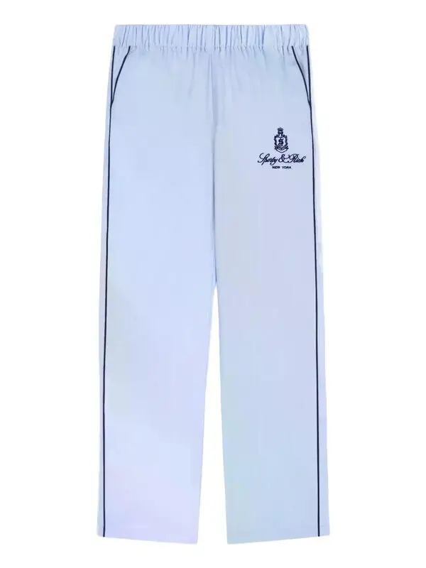 SPORTY & RICH Embroidered Side-stripe Trousers - Blue