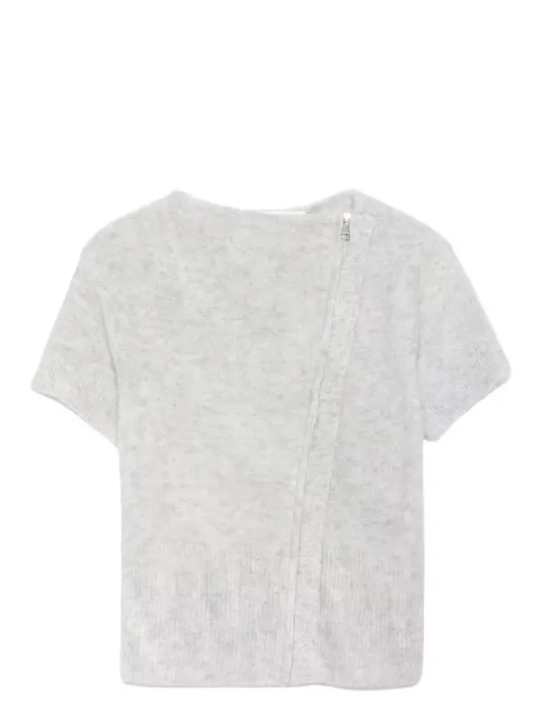 AYA MUSE Zip-up Knitted T-shirt - Grey