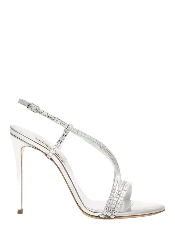 Casadei 100mm Julia Crystal-embellished Slingback Sandals - Grey