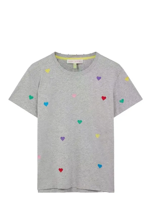 Mira Mikati Heart Cotton T-shirt - Grey