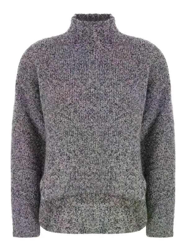 Giorgio Armani High-neck Speckled-knit Sweater - Grey