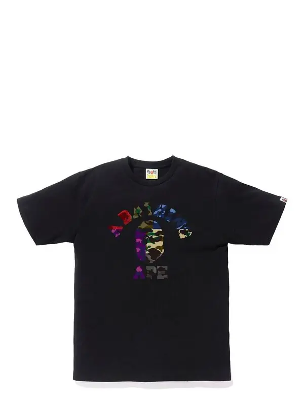A BATHING APE Mix Camo College Tee Shirt - Black