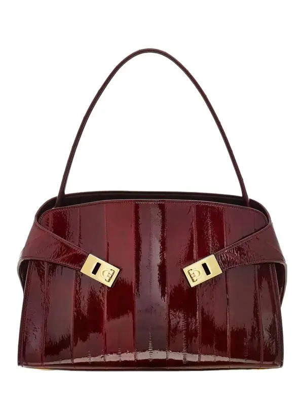 FERRAGAMO Medium Eel-skin Shoulder Bag - Red