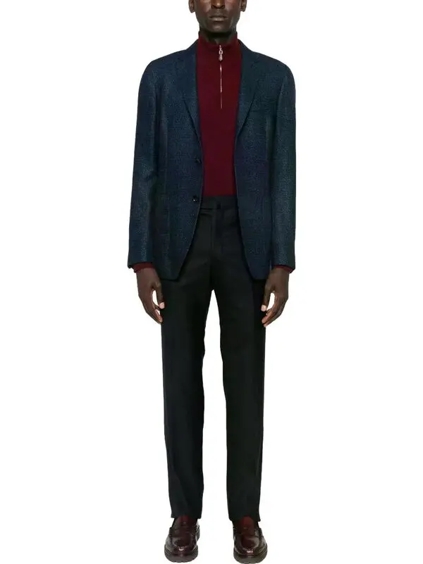 Zegna Textured Blazer - Blue