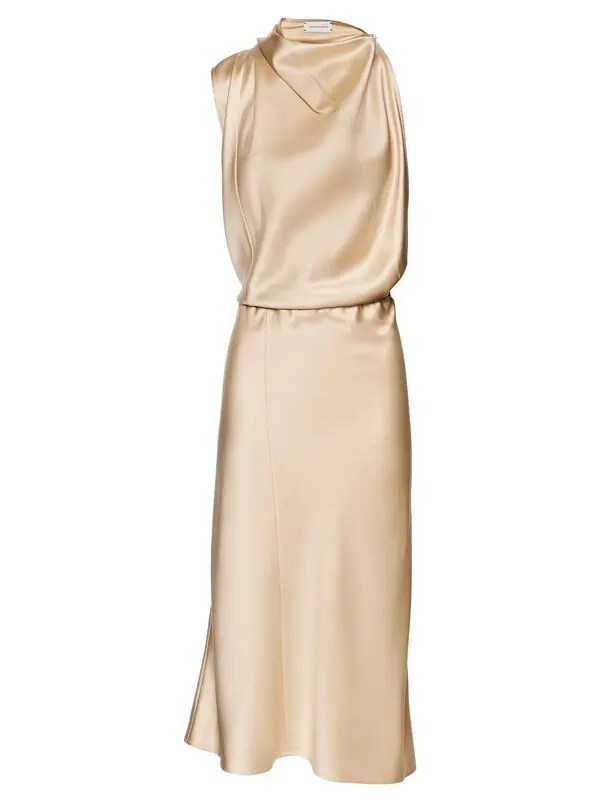 Magda Butrym Blouson Silk Dress - Nude