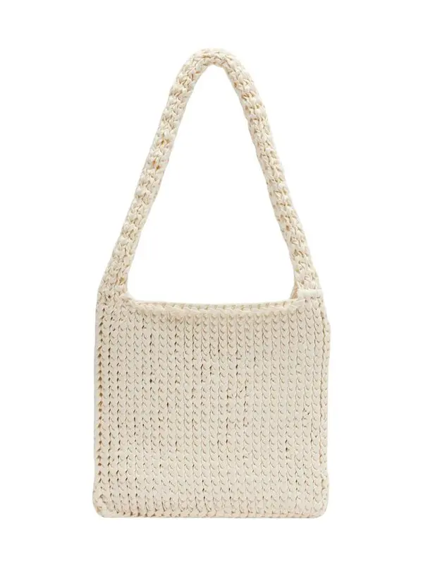 THE ROW Didion Woven Shoulder Bag - White