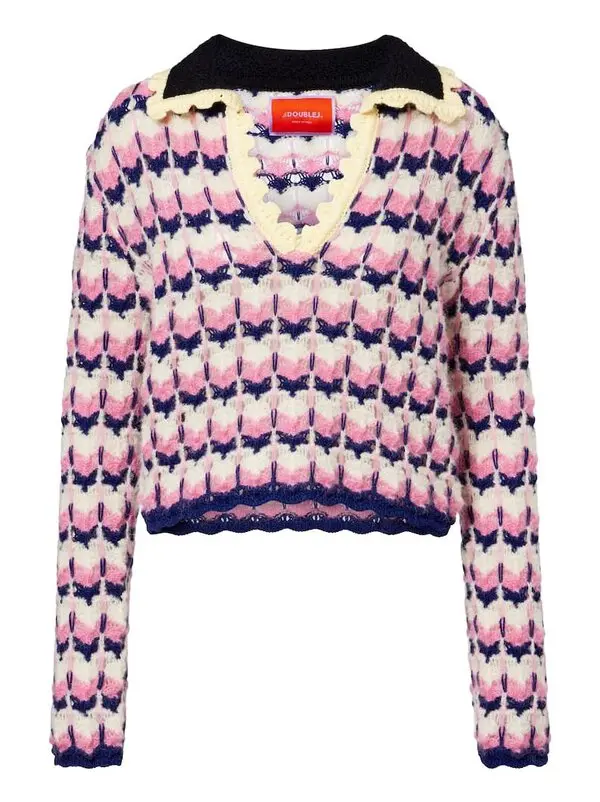 La DoubleJ Picket Wool-blend Polo Sweater - Multicoloured