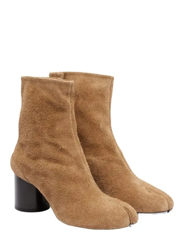 MAISON MARGIELA Tabi 60 Suede Ankle Boots - Beige
