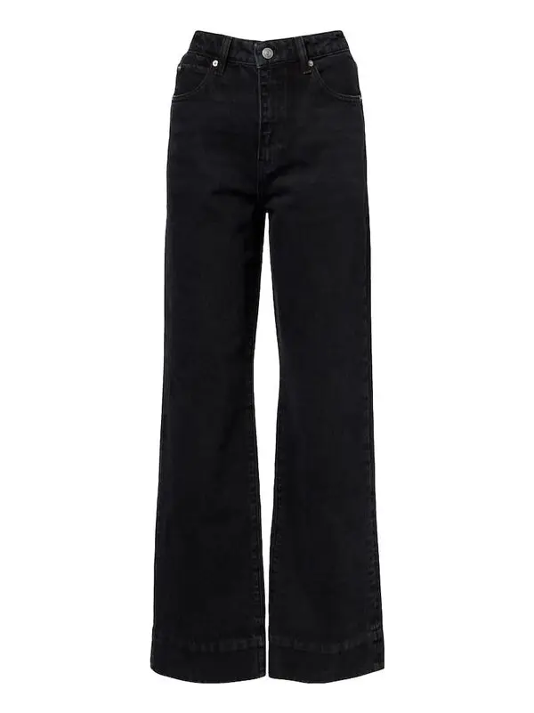 FRAME Streamline High-rise Straight Jeans - Black