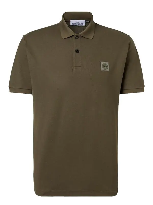 Stone Island Compass Cotton Piqué Polo Shirt - Green