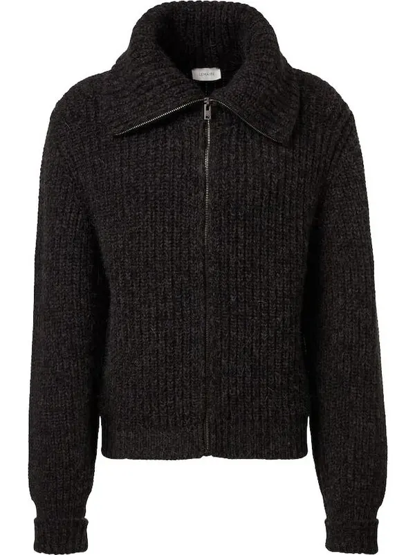 LEMAIRE Alpaca And Yak Wool Zip-up Cardigan - Black