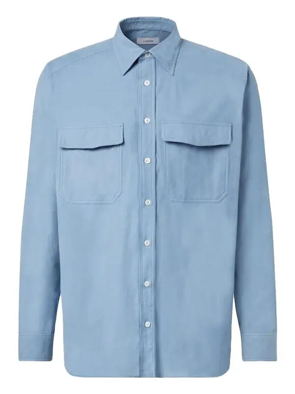 LARDINI Cotton Shirt - Blue