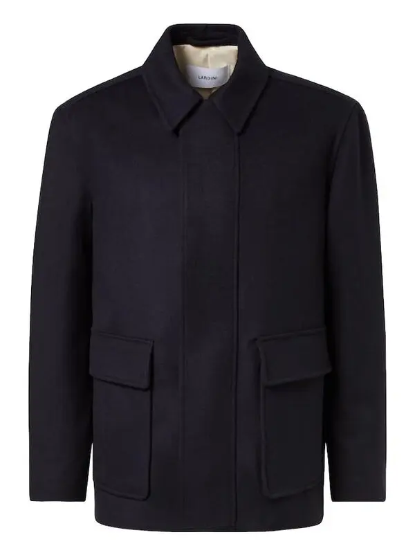 LARDINI Virgin Wool Blouson Jacket - Blue
