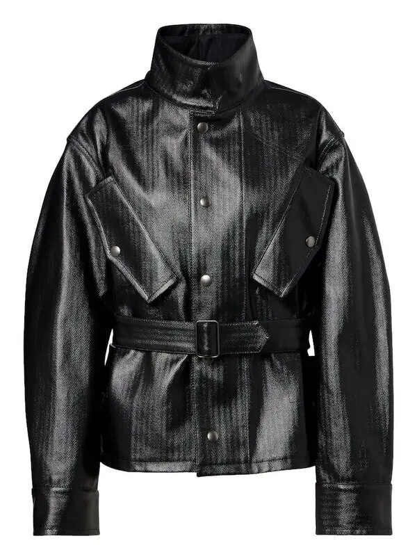 MAISON MARGIELA Herringbone Cotton Jacket - Black