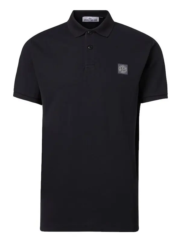 Stone Island Compass Cotton Piqué Polo Shirt - Blue