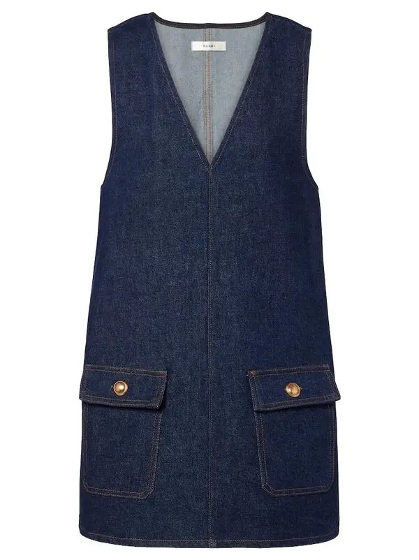FRAME Pinafore Denim Minidress - Blue
