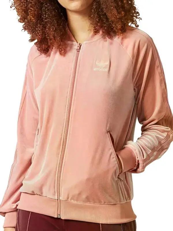 Adidas Stadium Velvet Vibes Track Jacket - Pink