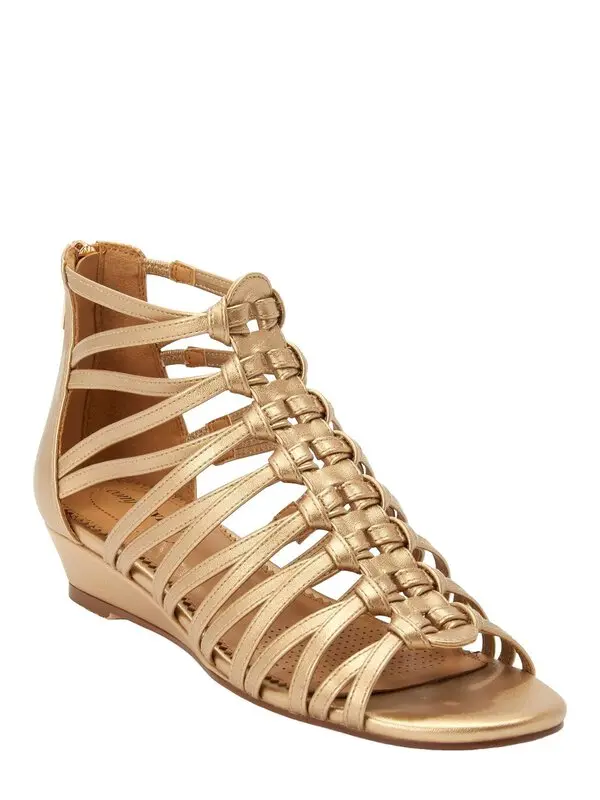 COMFORTVIEW Strappy Gladiator Sandals - Gold